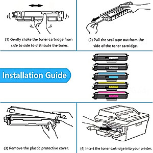 LeciRoba Compatible for Brother HL-L3270CDW Toner Cartridges High Yield TN227 TN-227 Replacement for Brother HL-L3290CDW HL-L3210CW HL-L3230CDW MFC-L3770CDW Printer (2Black/Cyan/Yellow/Magenta, 5 PK)