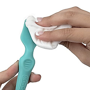 Talbot's Diaper Cream Soft Silicone Brush with Suction Base & Hygienic Case, Aqua, Mini Size, 2 Piece