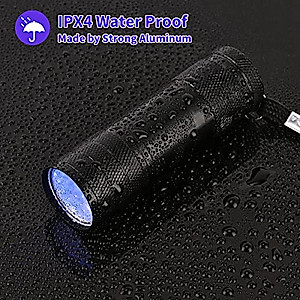yikosam 5 Pcs UV Black Light Flashlights, 9 Led 395-400nm Mini Blacklight Handheld Portable Torch Pet Urine Detector for Bed Bug, Hair, Dog Cat Urine and Stains Batteries Included