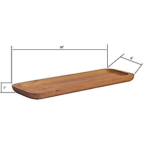 Bathroom Wooden Tray 18 Inch Long Vanity Wood Trays Rustic Wood Serving Tray Toilet Tank Tray for Bathroom Living Room Kitchen Counter Organizing and Home Decor