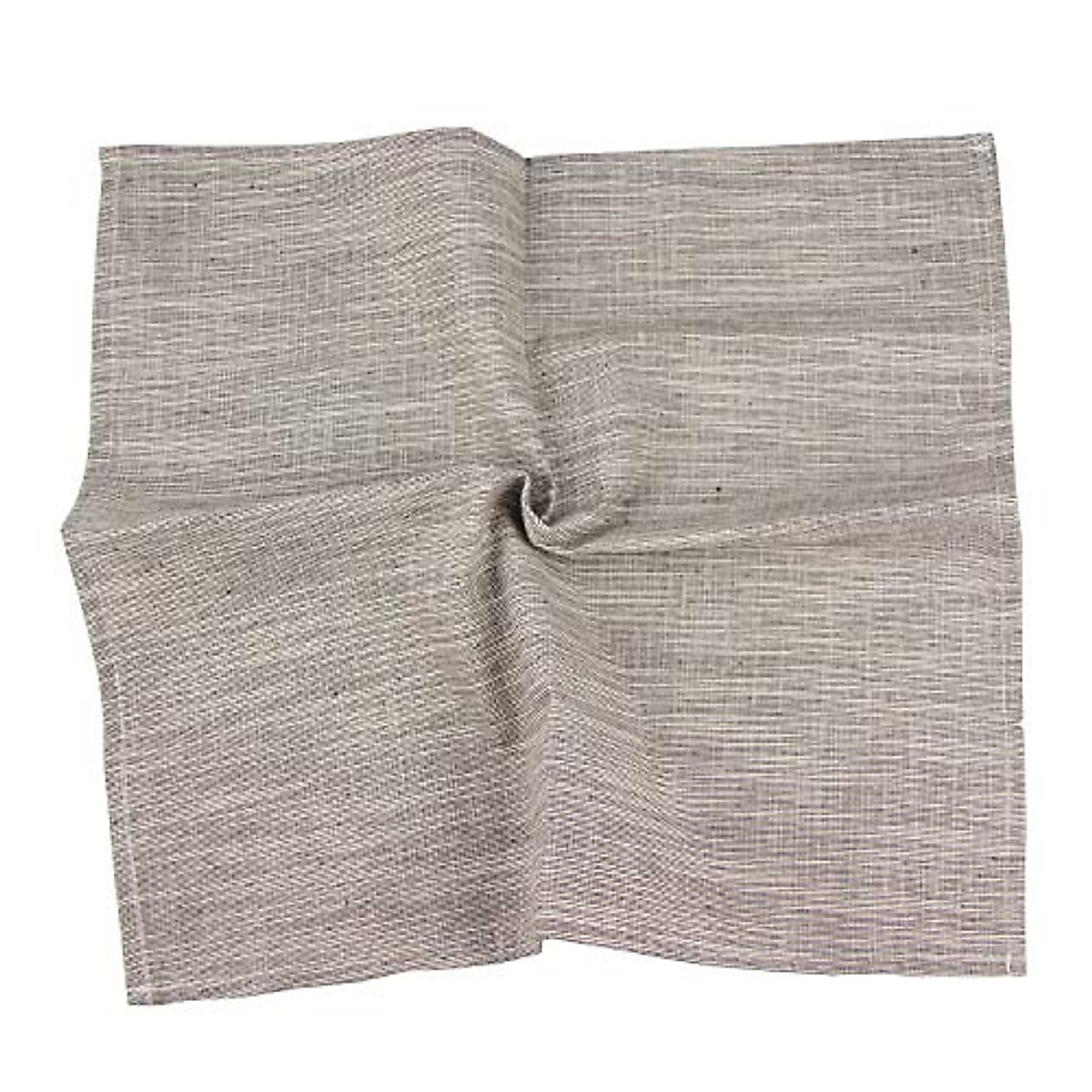 INFEI Vintage Grain Cotton Linen Blended Dinner Cloth Napkins - Set of 12 (17 x 17 inches) - for Events & Home Use (Brown)
