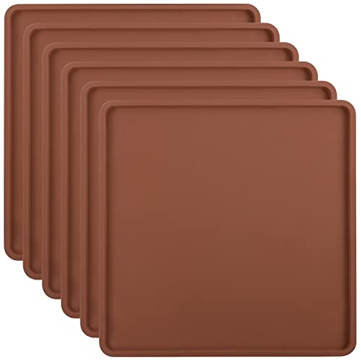 6 Pcs Silicone Dehydrator Sheets with Edge for 14" x 14" Trays, Non-stick Silicone Tray Liner for Excalibur Dehydrator, Reusable Dehydrator Mats Square Dryer Mats for Fruits Meat Vegetables Herbs