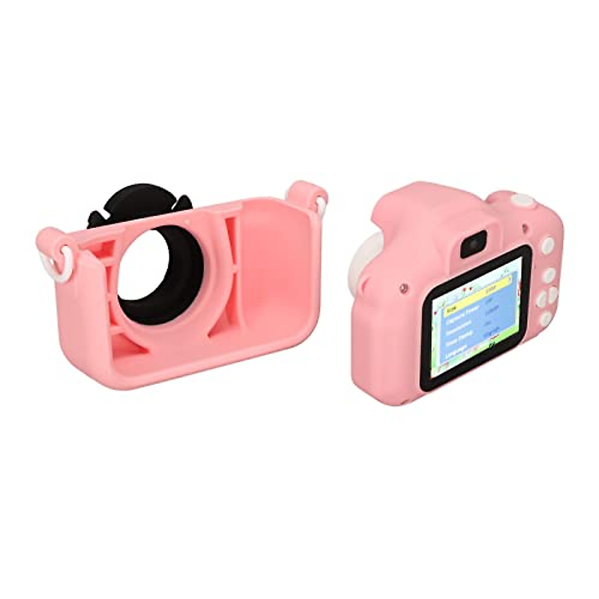 Childrens Digital Camera, Front and Rear Two Cameras Childrens Camera stimulates Childrens Imagination 2inch HD Screen Multiple MP3 for Video Filters Without 32G Memory Card with Card Reader