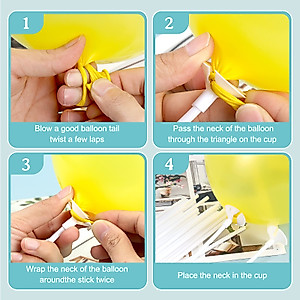 PP OPOUNT 35 Pieces Balloon Sticks, 12.6 inches Plastic Balloons Sticks, Balloon Holders for Anniversary, Wedding, Birthday, Party Decoration, Balloon Sticks with Base (Upgraded Version)