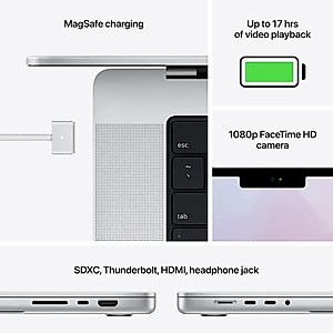 Apple (CTO) 14-in MacBook Pro M1 Pro 8-core CPU 14-core GPU chip - 512GB SSD 32GB Silver (Fall 2021) - Z15J0021W