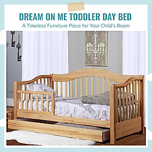 Dream On Me Toddler Day Bed in Natural, Greenguard Gold Certified, 54.5x29x28 Inch (Pack of 1)