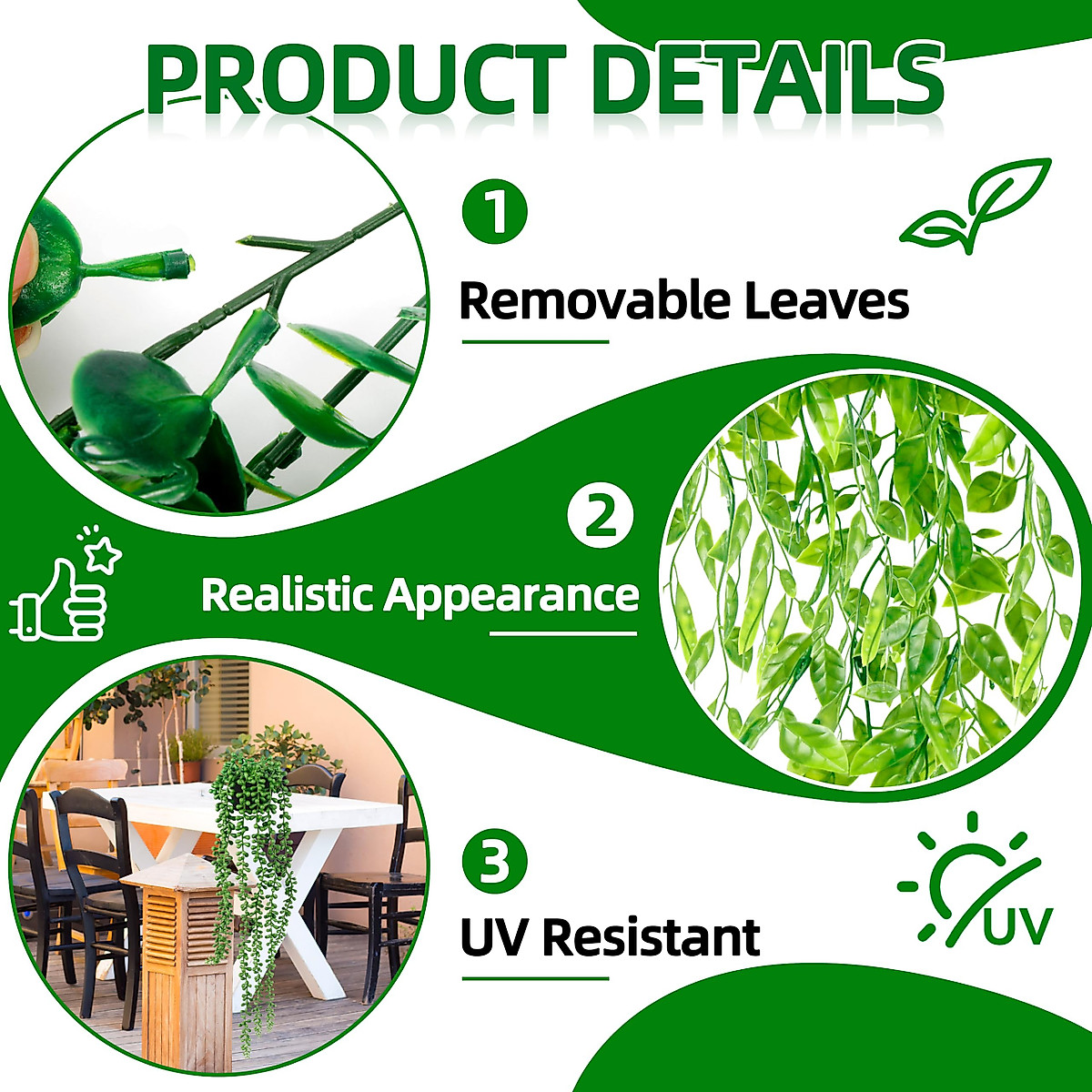 Artificial Hanging Plants for Shelf, 4 Pack Fake Potted Greenery Faux Eucalyptus Vine, Mandala Vine, String of Pearls,Pea pod Leaves in Pot for Office Living Room Bathroom Indoor Outdoor Décor