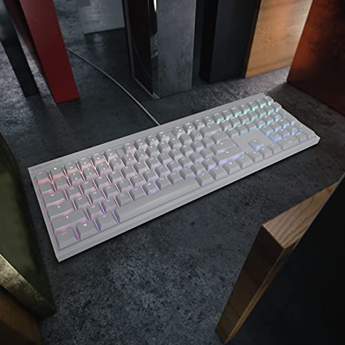 Cherry MX 2.0S Wired Gaming Keyboard with RGB Lighting Different MX Switching Characteristics: MX Black, MX Blue, MX Brown, MX RED and MX Silent RED (White - MX Silent Red Switch)