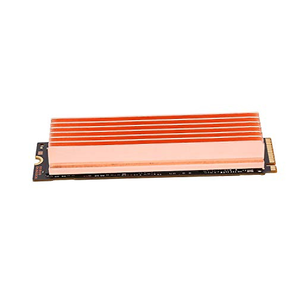 Awxlumv M.2 Heatsink Pure Copper NVMe M2 2280 SSD DIY 7 Fins Cooler with Thermal Pad for Desk Computer(2 Pcs)