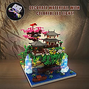 Beego Cherry Blossom Flowers Bonsai Tree Mini Building Kit Set Compatible with Lego, Chinese Architecture Building Blocks with Light, Japanese Sakura Tree House Gift for Adults and Kids(3320PCS)