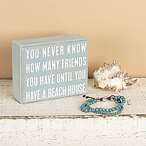 Primitives by Kathy 16355 Beach-Inspired Box Sign, 5" x 4" x 1.75", Beach House Friends