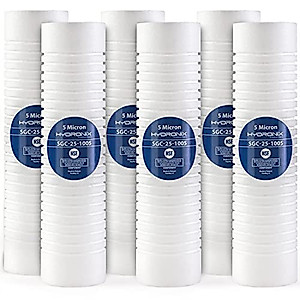 SGC-25-1005 Sediment Filter Grooved Cartridge 2.5" x 10" 5 micron - Interchangeable with AP110 Model (6 Pack)