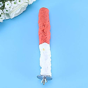 POPETPOP Bird Parrot Stand Perches, Cuttlebone Calcium Perch Standing Pole Bird Perch, Bird Toys for Parrots - Bird Cage Accessories