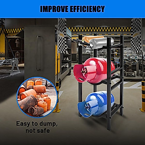 Yeeoy Refrigerant Cylinder Rack with 2x30lb and Other 2 Saving Space, Stable Refrigerant Tank Rack, Cylinder Tank Rack for Gas Oxygen Nitrogen Acetylene Storage