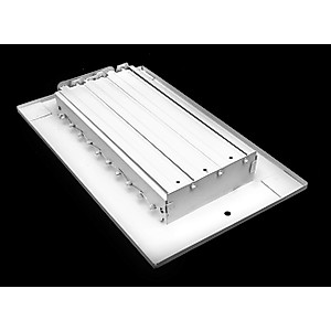 8"w x 4"h Adjustable AIR Supply Diffuser - HVAC Vent Cover Sidewall or Ceiling - Grille Register - High Airflow - White [Outer Dimensions: 9.75"w X 5.75"h]