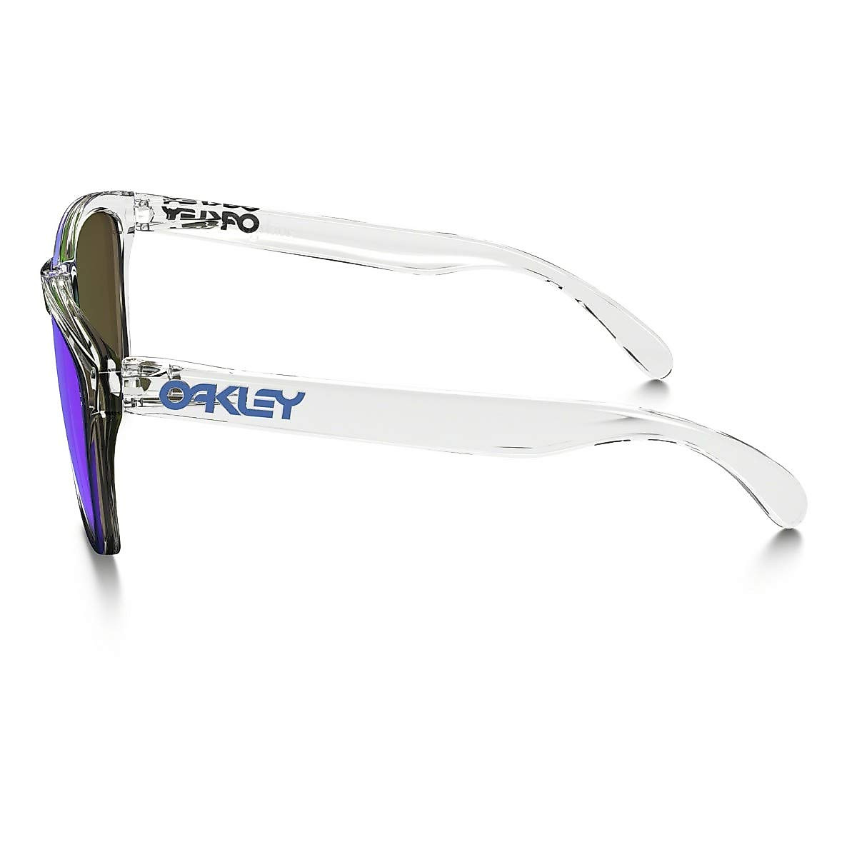 Oakley Frogskins Sunglasses Crystal Clear with Prizm Sapphire Iridium Lens 55mm