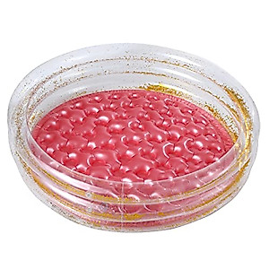 NOLITOY Girl Transparent Up Baby Swimming Sequins Backyard for Fun Portable Tube Slides Inflatable Blow Three Summer Garden Toy Glitter Kiddie Rings Center Round Pool Water Game Play