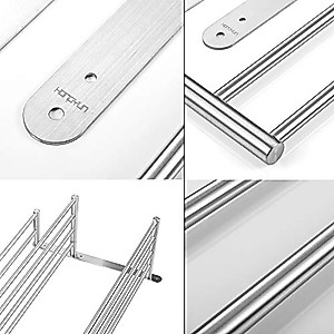 Bathroom Towel Rack 3 Tier with 24-Inch Multilayer Hotel Racks 304 Stainless Steel Towel Bar Shelf Wall-Mounted Brushed Finish Bar withTowel Shelves,3-Tier Bar Mounted Hotel Racks