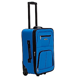 Rockland Fashion Softside Upright Luggage Set,Expandable, Blue, 2-Piece (14/19)