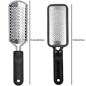 Pedicure Foot File - 2Pcs Stainless Steel Colossal Foot Rasp, Dead Skin Remover for Feet, Professional Pedicure Tools Washable and Reusable