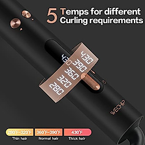 Rotating Curling Iron, Automatic Hair Curler, Curling Iron, Curling Wand, 1 1/4 Inch Ionic Rotating Hair Curler for Waves with Extra Long（5.5 inch） Tourmaline Ceramic Barrel (1 1/4 inch)