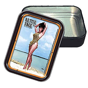 Stash Tins Beach Bettie Page Storage Container 4.37" L x 3.5" W x 1" H