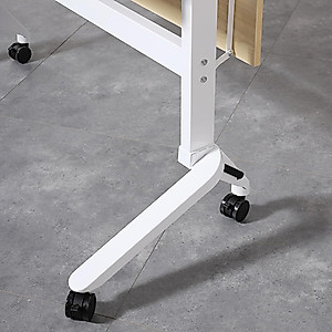 Foldable Meeting Table,Flip Top Mobile Training Table with Modesty and Lockable Wheels, Wood Tabletop, Metal Frame (Color : A, Size : 120 * 40 * 75cm)