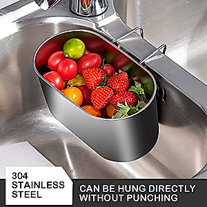 Multifunction Sink Drain Strainer Basket, Stainless Steel Sink Drain Strainer Basket Kitchen Food Catcher for Filter Kitchen Waste and Wash Vegetables