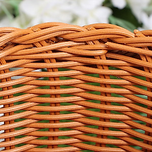 STOBAZA Elephant Rattan Storage Basket Woven Wicker Bin Hand Woven Shelf Organizer Cute Handmade Nursery Gift Animal Artwork Decoration for Vegetable Food Snack Storage Brown 20X20CM