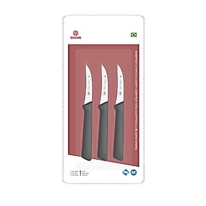 Mundial SC0541-3 3-Inch Peeling/Tourne Paring Knife Collection, Set of 3, Black