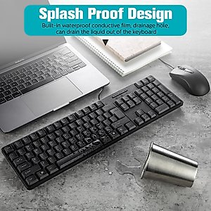 Fabbay 24 Pcs USB Wired Keyboard and Mouse 12 Wired Mouse 12 Corded Full Size Keyboard for School Office Home Compatible with Computer/Laptop/Windows/PC/Mac OS/Desktop