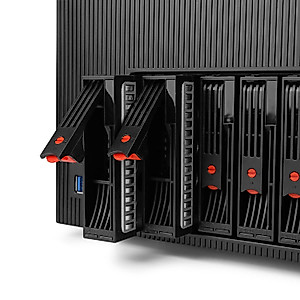 AUDHEID K7 8 Bay NAS Case, Computer Enclosures Compatible Micro-ATX Mini-ITX Motherboard, 3 x Fans, 8 x 2.5/3.5" Tray, Network Attached Storage Server for Home(Diskless)