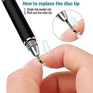 CCIVV Stylus Pen 2 in 1 Fine Point & Mesh Tip for Touch Screen, Compatible for Tablet and Cellphone (1Pc, Rose Gold)