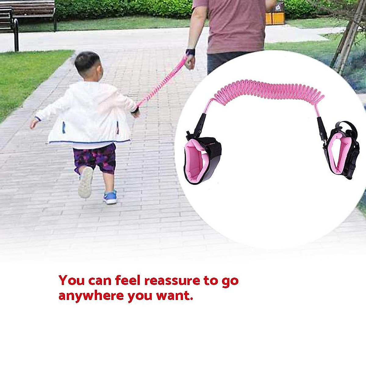 Anti Lost Wrist Link Safety Wrist Leash Loop Wristband Walking Harness with Safety Key Lock for Toddlers Kids Baby 2.5M(),Baby Bottle Holder, Universal Bag and Other Accessories