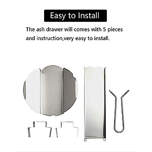 DOLAMOTY Upgrade Slid Out Ash Drawer Big Green Egg Accessories Ash Tool,ash Drawer for Large Big Green Egg Only,Green Egg Replacement Parts ash Clean Tool,Stainless Steel(New Version)