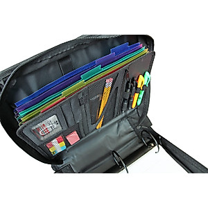 Gearilla Large 3 Ring Binder with Zipper - 3" Blacked Out, O-Ring, Ultra Rugged and Durable Handle, Tablet/Laptop Sleeve, with Tactical Carrying Handle and Shoulder Strap