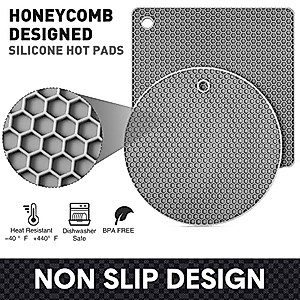 12 Pack Silicone Trivet Mats Hot Pads with Silicone Oven Mitts Non Slip Silicone Pot Holders Heat Resistant Trivet Pads Silicone Cooking for Kitchen Counter Table Placemats