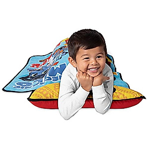 Mighty Express Trains Toddler Nap Mat Set – Includes Pillow and Fleece Blanket – Great for Boys Napping During Daycare or Preschool - Fits Toddlers