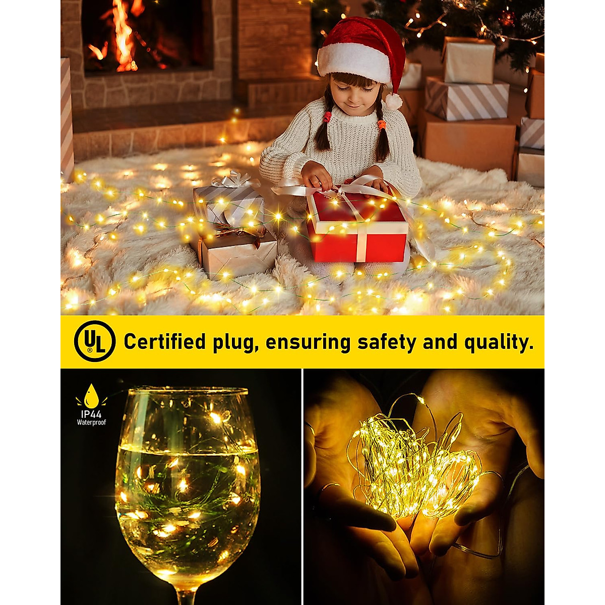 KNONEW 532FT Outdoor Christmas Fairy Lights Plug in,1600 LED String Lights Outdoor Waterproof 8 Modes Memory Times for Wedding Bedroom Walls Garden Trees Decoration(Warm White)
