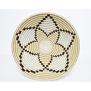 Hand Woven African Basket - Medium, 10 Inches Sisal & Sweetgrass Basket - Woven Bowl - Handmade in Rwanda, RB095