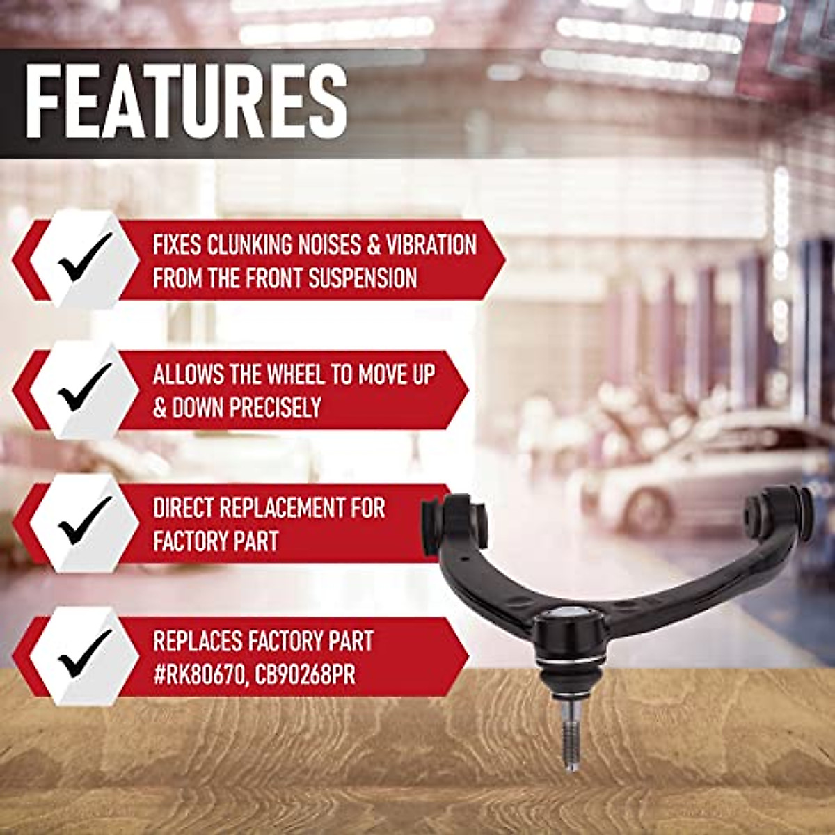 Replacement Front Upper Right Control Arm and Ball Joint Assembly - Compatible with Cadillac, Chevy and GMC Vehicles - Escalade, Silverado 1500, Suburban, Tahoe, Sierra 1500, Yukon - Replaces RK80670