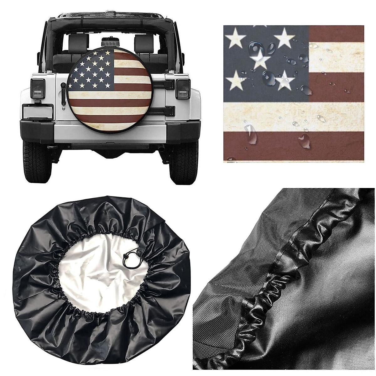 Custom Spare Tire Covers, Design Your Own Personalized Text Image, Customized Spare Tire Cover Waterproof Dust-Proof Tire Protectors for Jeep Camper Truck Travel RV SUV Universal All Vehicles