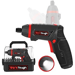 hyperpower S025 4V Cordless Screwdriver,230RPM, 2.0A Battery Electric Screwdriver With LED Light, 54pcs CRV Bits in Deluxe Transparent Box