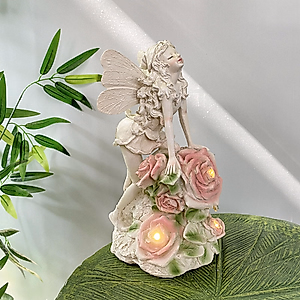 ANXPTIME Solar-Powered Flower Lamp Sturdy Resin Patio Lamp Unique Yard Ornament Garden Light Patio Villas Decoration Solar Lamp Outdoor Solar Light Yard Light Decorative Light