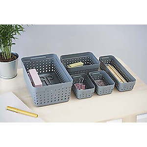 Room Copenhagen, Seoul Organizer – Ventilated Nesting Baskets for Storing Small Items – Stylish Storage Boxes for Desks, Drawers, and More – X-Large, Chinois Green