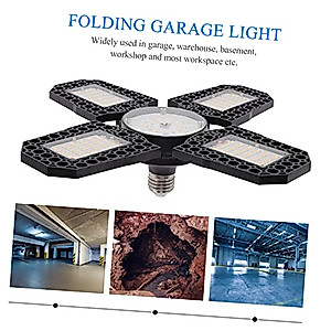 LABRIMP 3pcs Garage Light deformable Garage lamp LED Lights for Garage LED Shop Light LED Bulb 5 Panels Lights Basement Lighting Fixture Ceiling Light LED Panel fold Plastic Canopy Lights