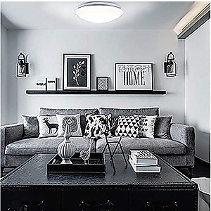 iLett LED 15 Watts Flush Mount Fixture Ceiling Light, Mushroom Shape, Ultra Light Weight, 10.5 inches, 1200lm, 6500K, 85V-265V