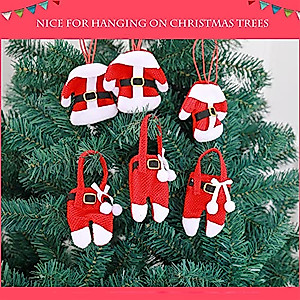 Warmstor 8 Pieces Christmas Santa Claus Silverware Holders Tableware Holder Knife Fork Pouch Bag for Xmas Tree, Restaurant Hotel Party Holiday Festival Celebration Table Decoration