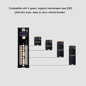 wendeekun Aluminum Portable External Solid State Drive SSD Hard Shell, Solid State Drive M.2 to USB3.1 NVME Key Adapter M2 SSD Hard Shell Computer Accessories,Sturdy and Wear-Resistant