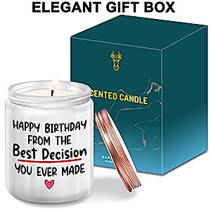 Birthday Gifts for Wife from Husband- Happy Birthday Gift Ideas for Her Him- Funny Women Birthday Gifts for Girlfriend from Boyfriend - Lavander Scented Candles
